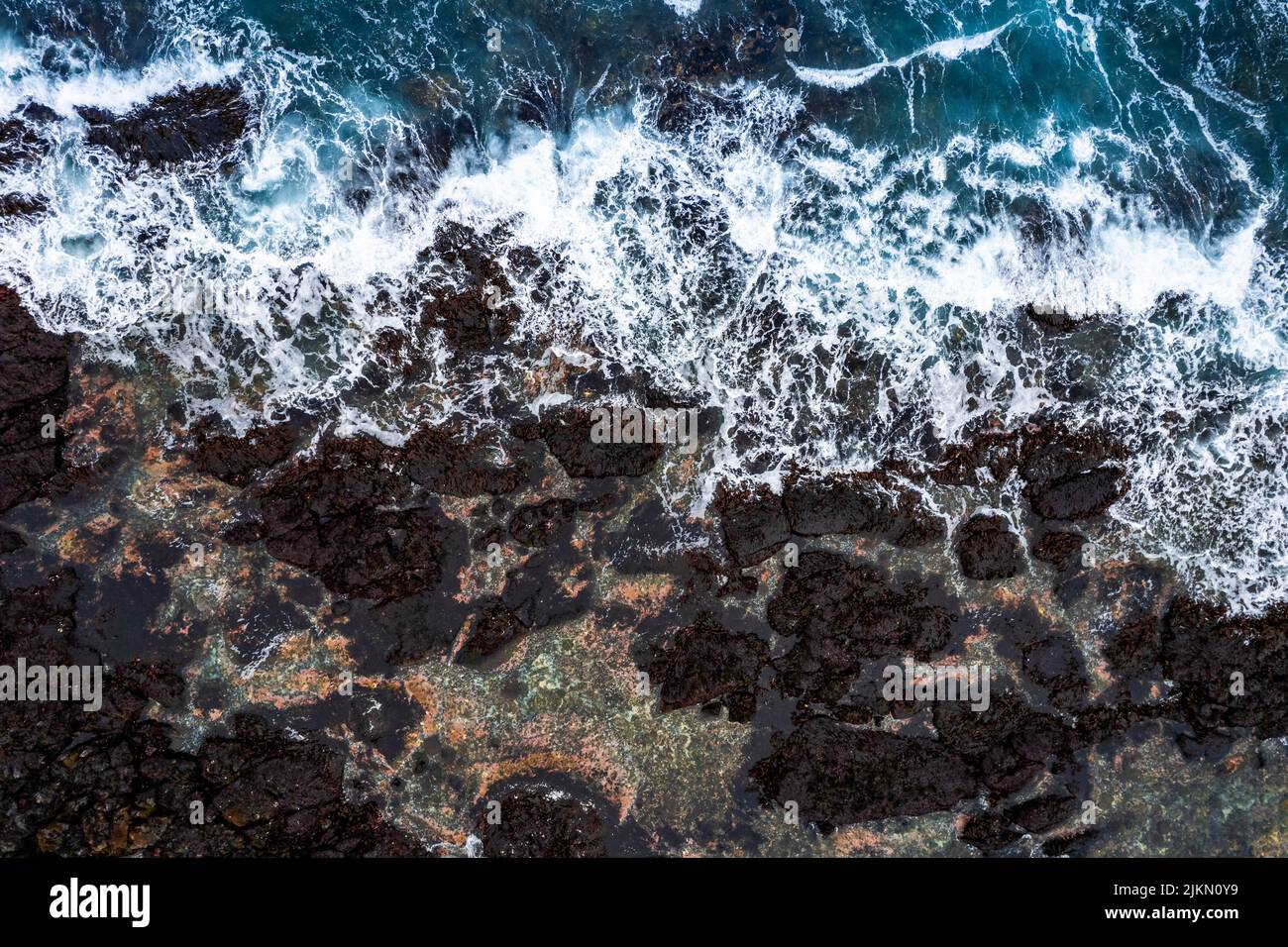 An aerial view of ocean and rocks Stock Photo - Alamy