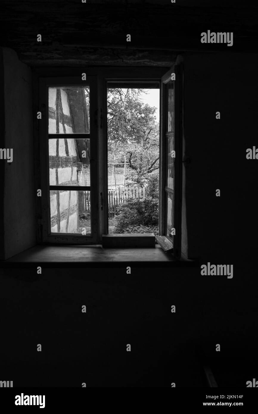 Garden view through window hi-res stock photography and images - Alamy