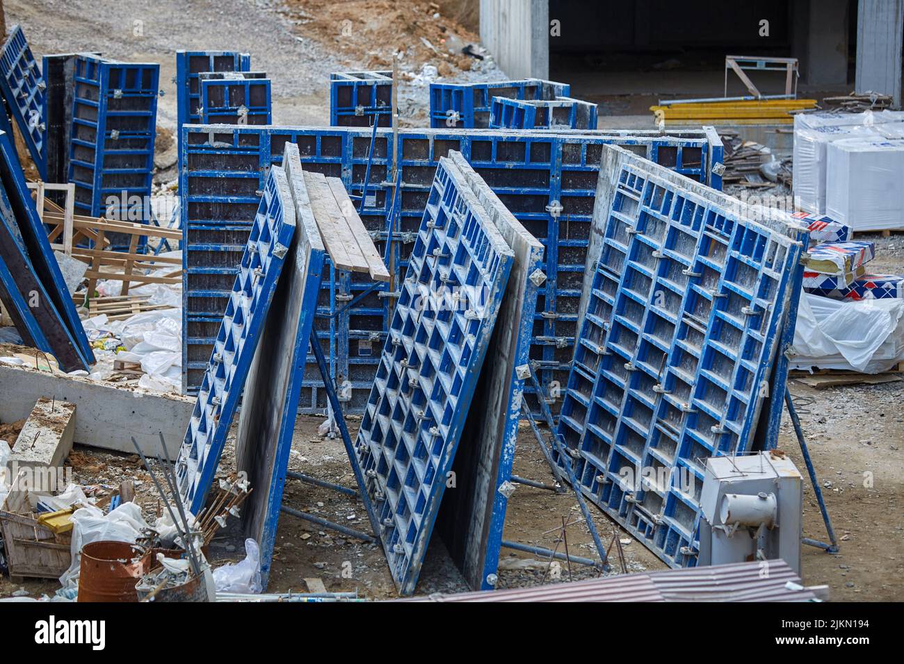 Construction site. High rise Building under construction. Construction ...