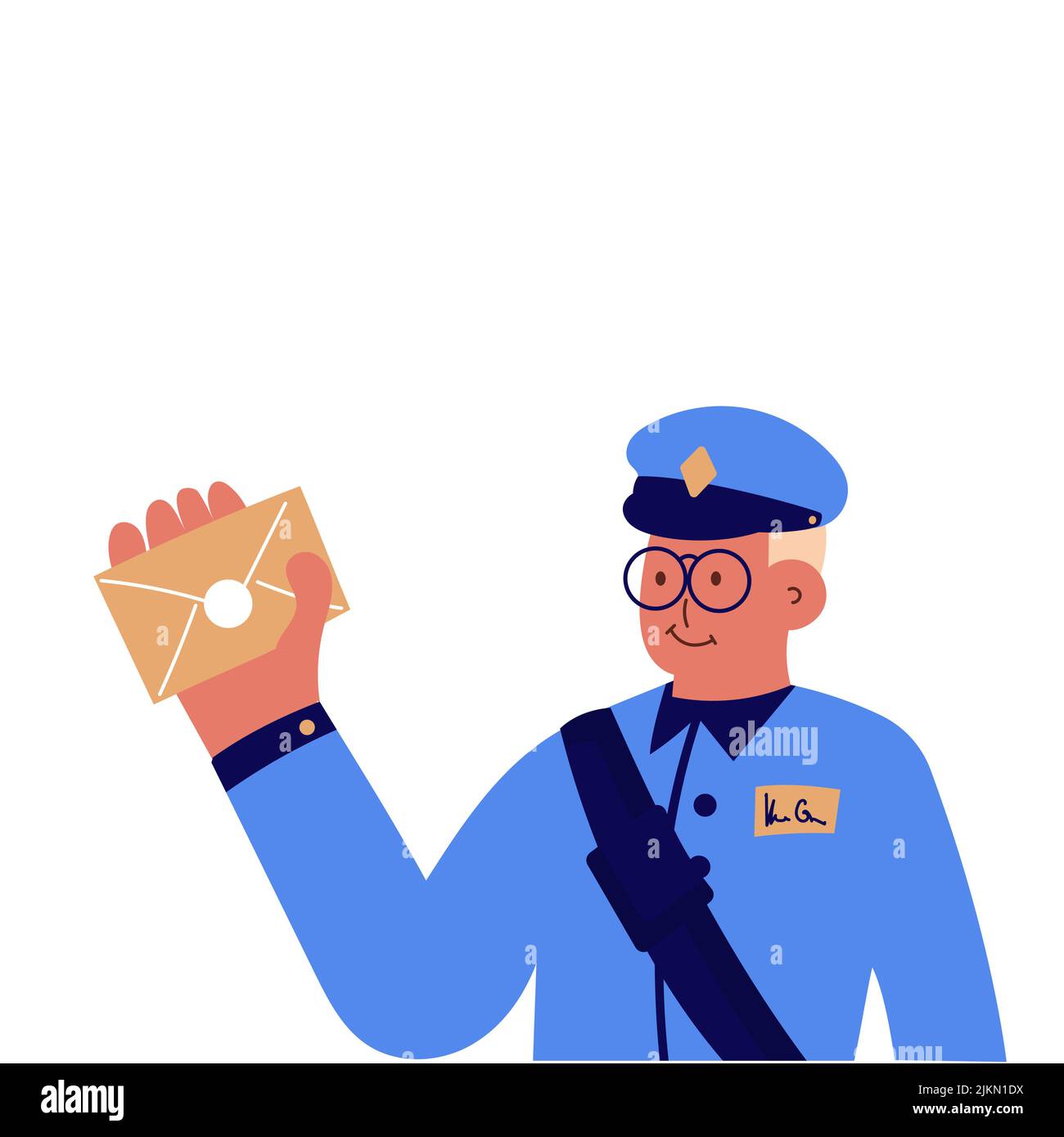 Postman office post and express service. Mailman delivery ...