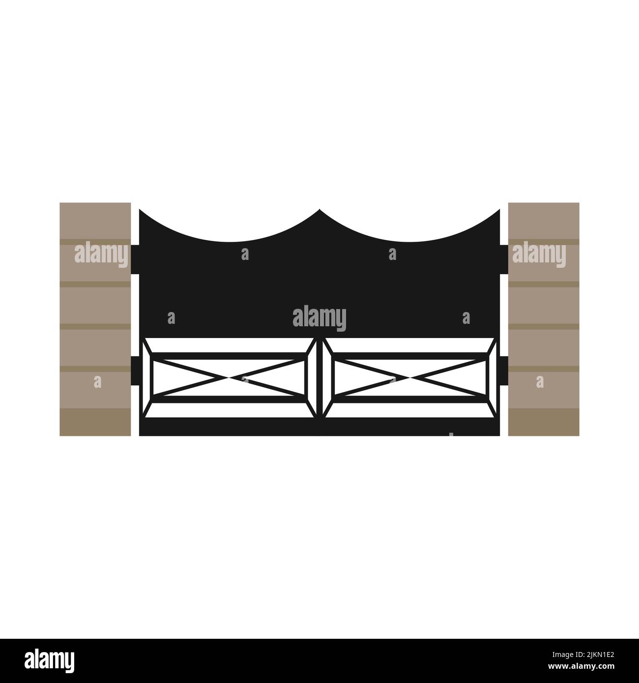 Brick metal lattice fence Stock Vector Images - Alamy