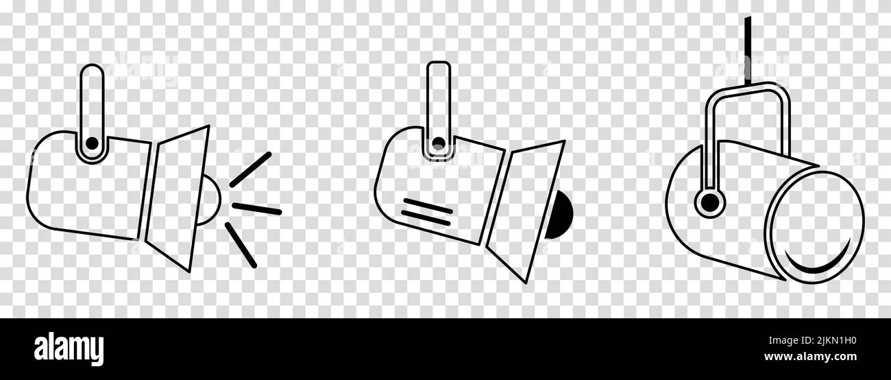 Spotlight torch icon set. Design for web and mobile app. Vector ...