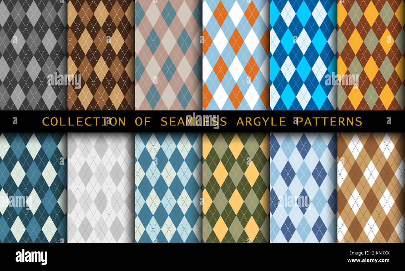 Seamless argyle pattern. Diamond shapes background. Vector colorful ...