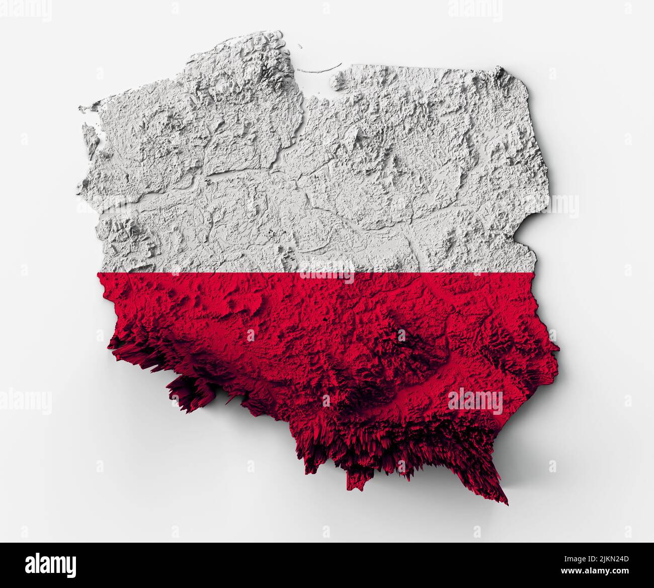 Poland Topographic Map 3d realistic Poland map Color texture and Rivers ...
