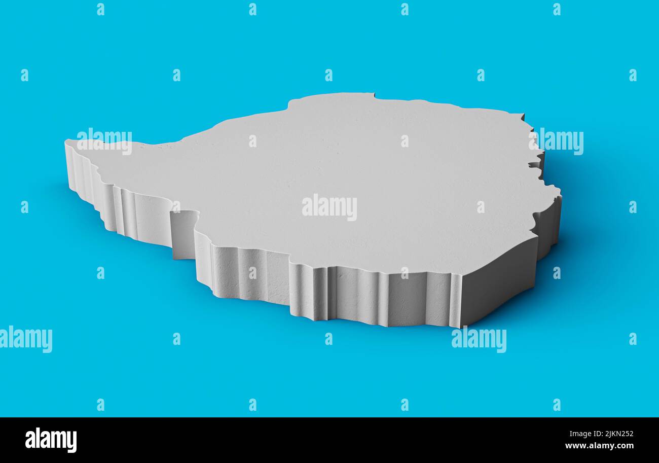 Zimbabwe 3D Topographic map Geography Cartography and topology Sea Blue ...