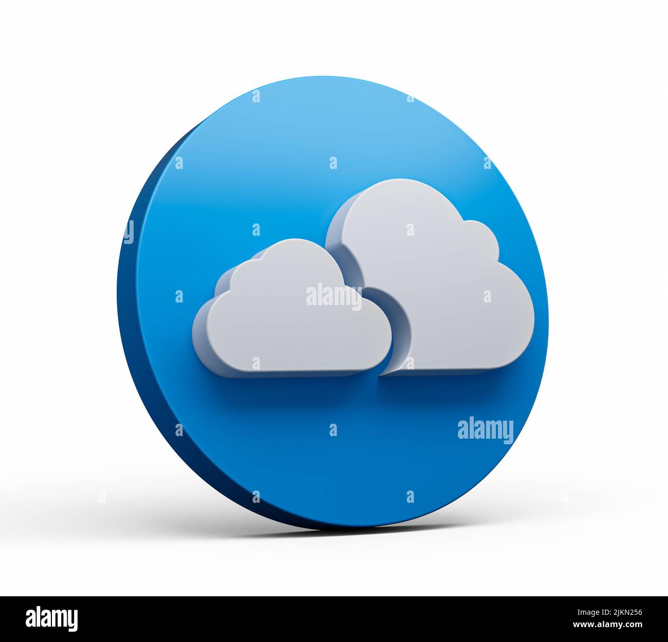 Cloud icon on a Blue Circle Isolated White cloud upload icon isolated ...