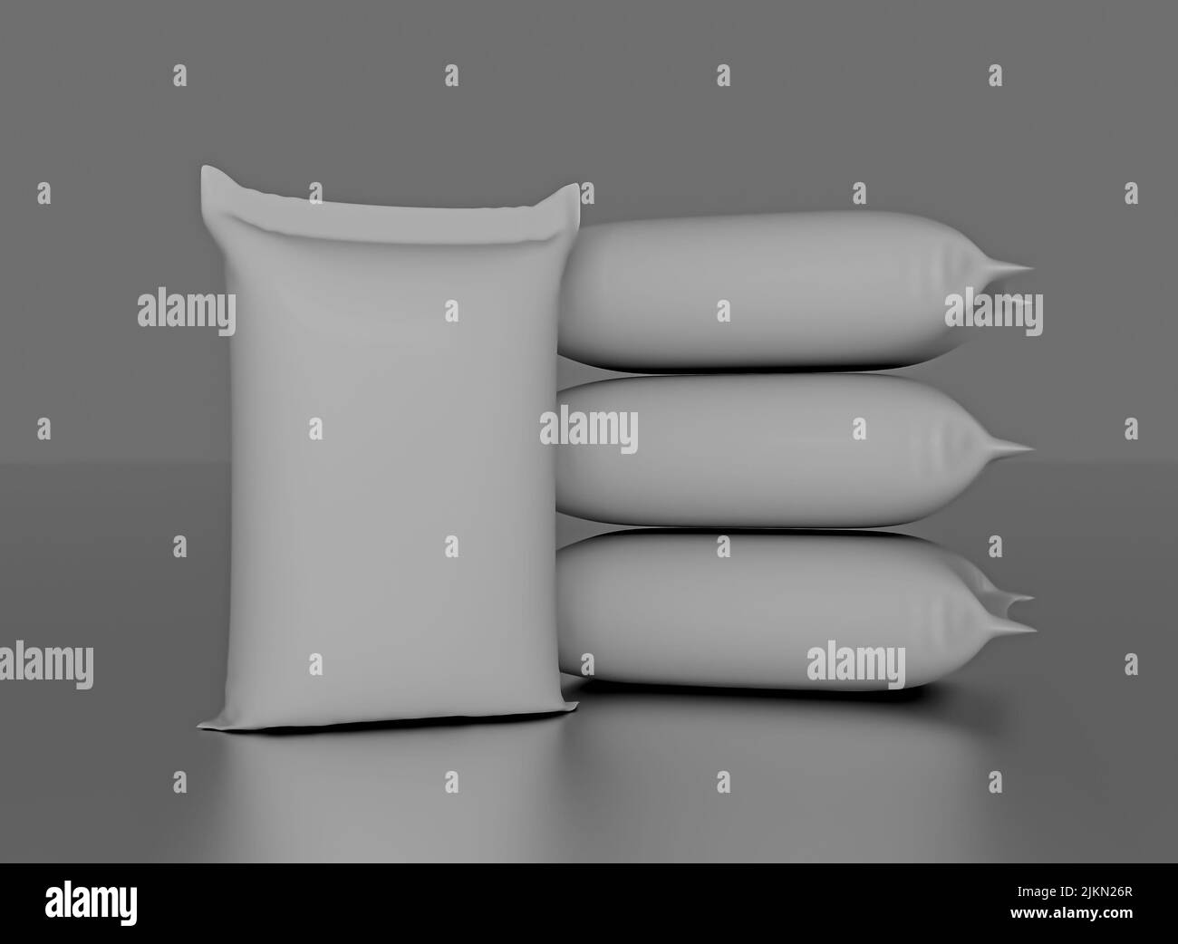White bags or sacks isolated on light background. Mockup for design 3d ...