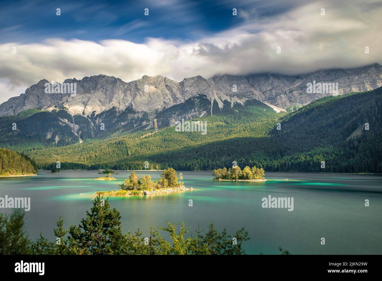 The Eibsee lake and Zugspitze mountain in Bavaria, Germany Stock Photo ...