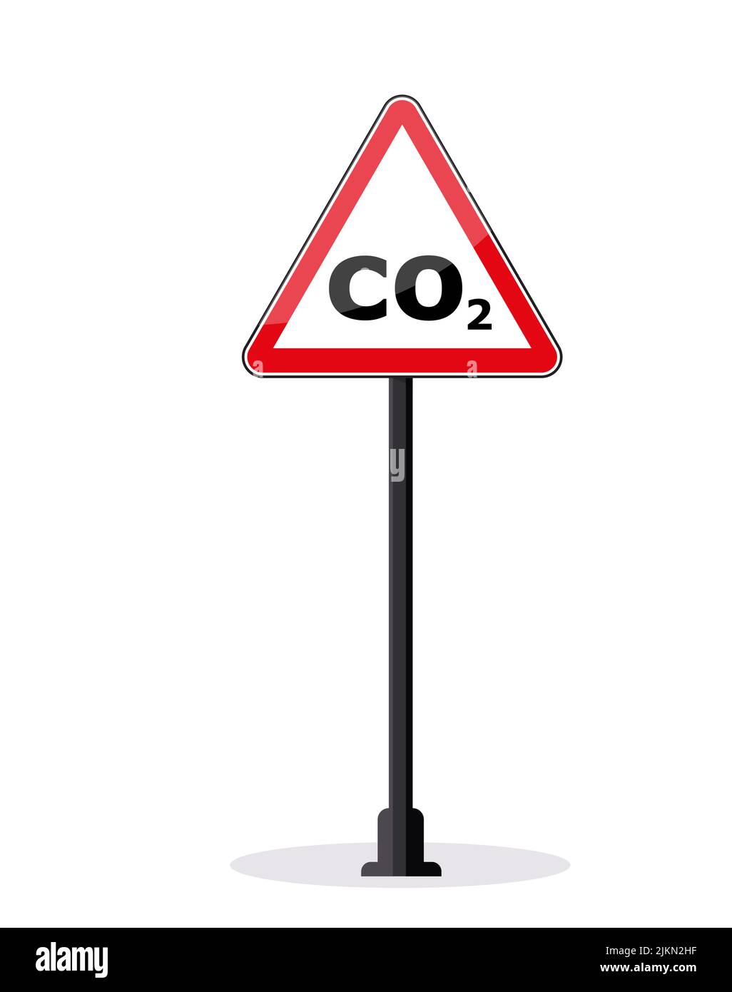CO2 warning traffic sign frame. Vector illustration Stock Vector Image ...