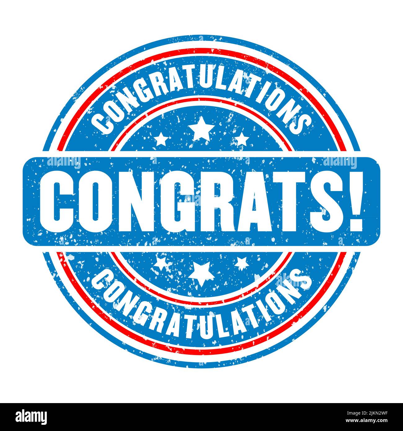 congrats stamp on isolated background, red and blue color, grunge ...