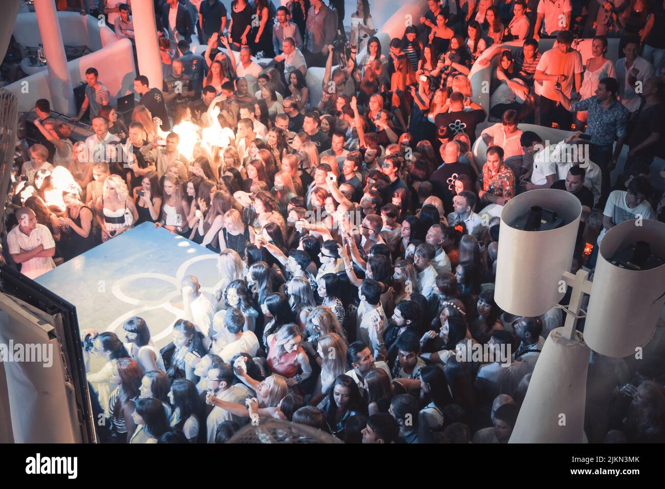 Odessa, Ukraine June 21, 2013: Night club dj party people enjoy of ...