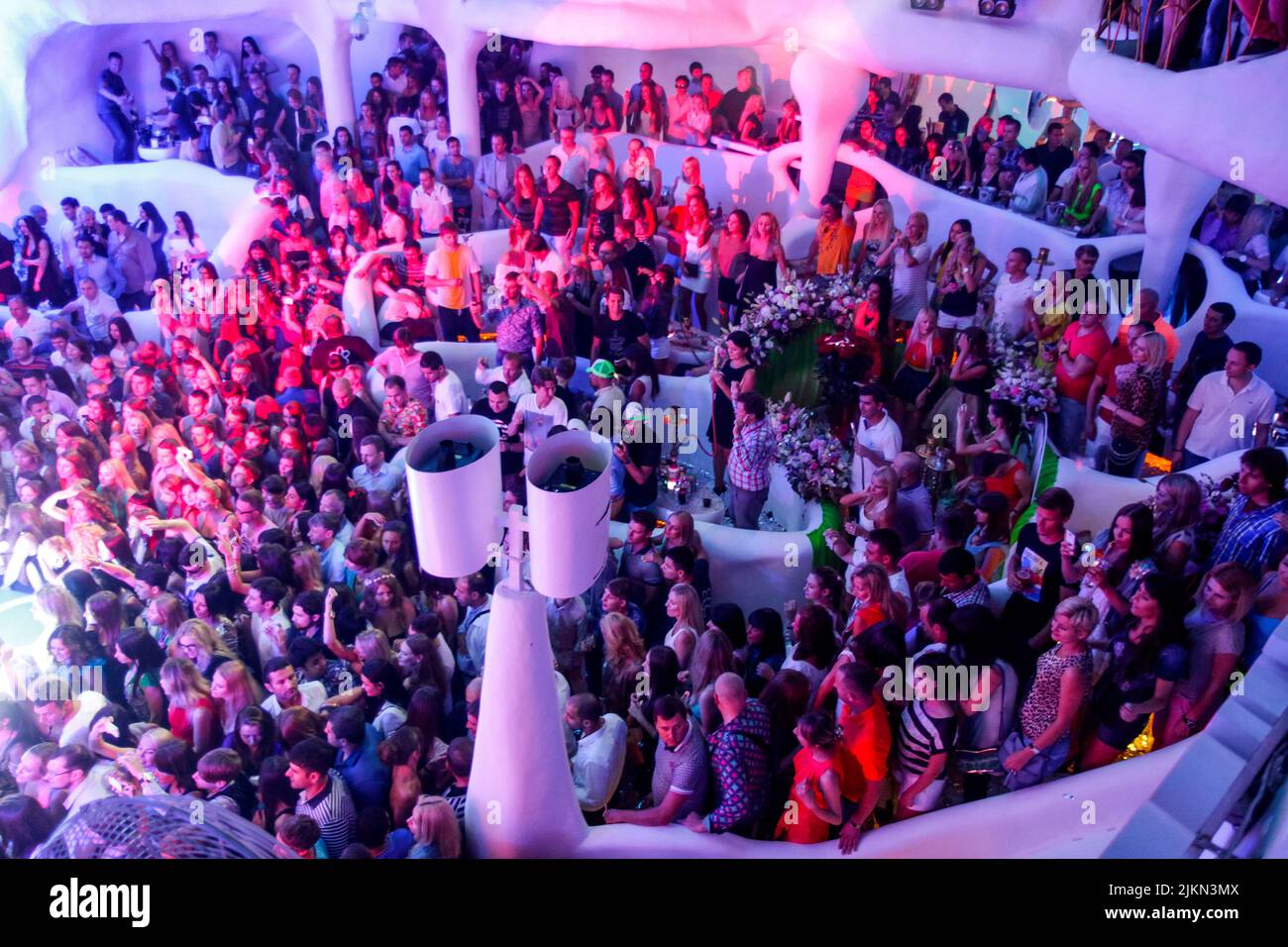 Odessa, Ukraine June 21, 2013: Night club dj party people enjoy of ...