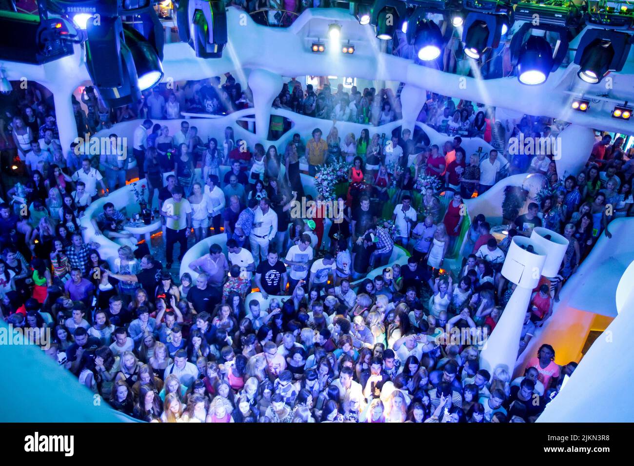 Odessa, Ukraine June 21, 2013: Night club dj party people enjoy of ...