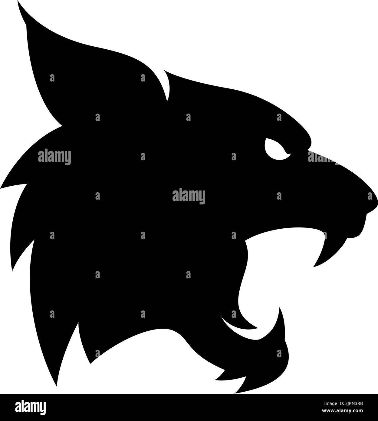 Silhouette of Head Wild Cat Roaring Stock Vector Image & Art - Alamy