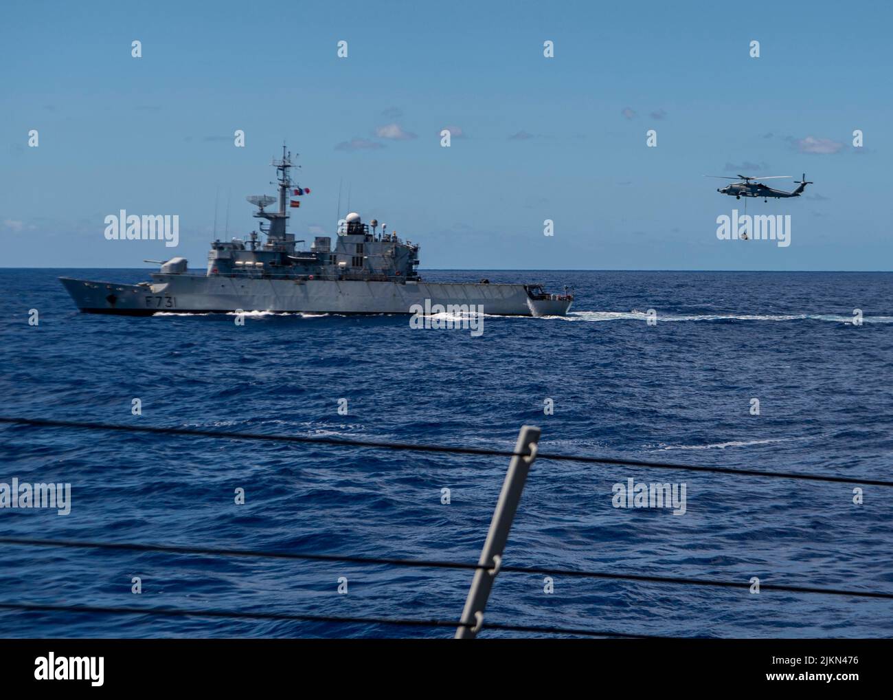 PACIFIC OCEAN (July 27, 2022) An MH-60R Sea Hawk helicopter, attached ...