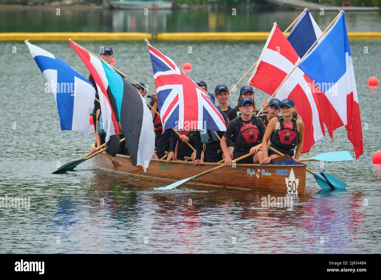 Dartmouth, Canada. August 2nd, 2022. Volunteer paddlers take part in ...