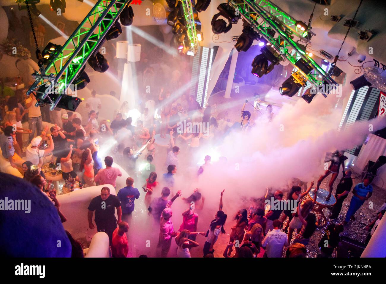 Odessa, Ukraine June 21, 2013: Night club dj party people enjoy of ...