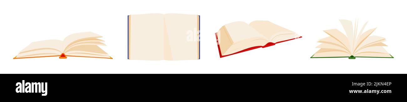 Open book large thick many old page paper flat set. Layout encyclopedia ...