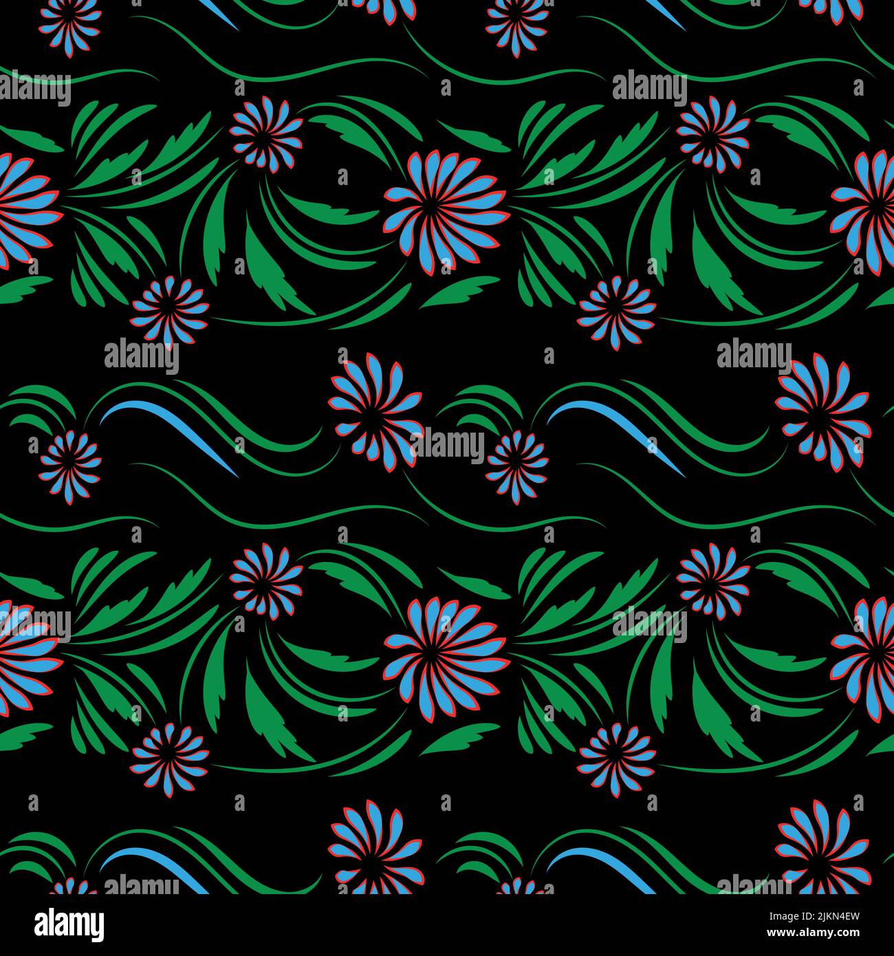 Folk flowers print Floral pattern Ethnic art Stock Vector Image & Art ...