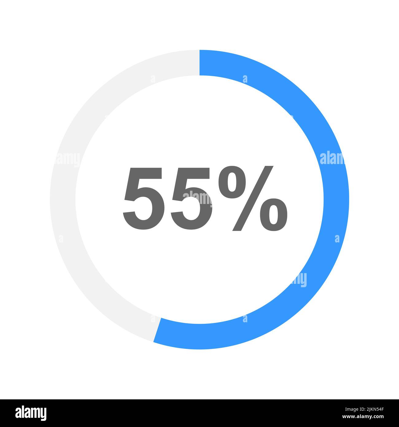 Round downloading bar filled on 55 percent. Progress, process, waiting ...