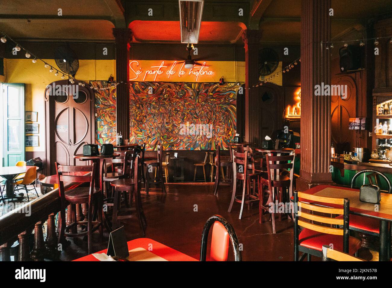 inside Club La Dalia, an old billiards bar located in an historic ...