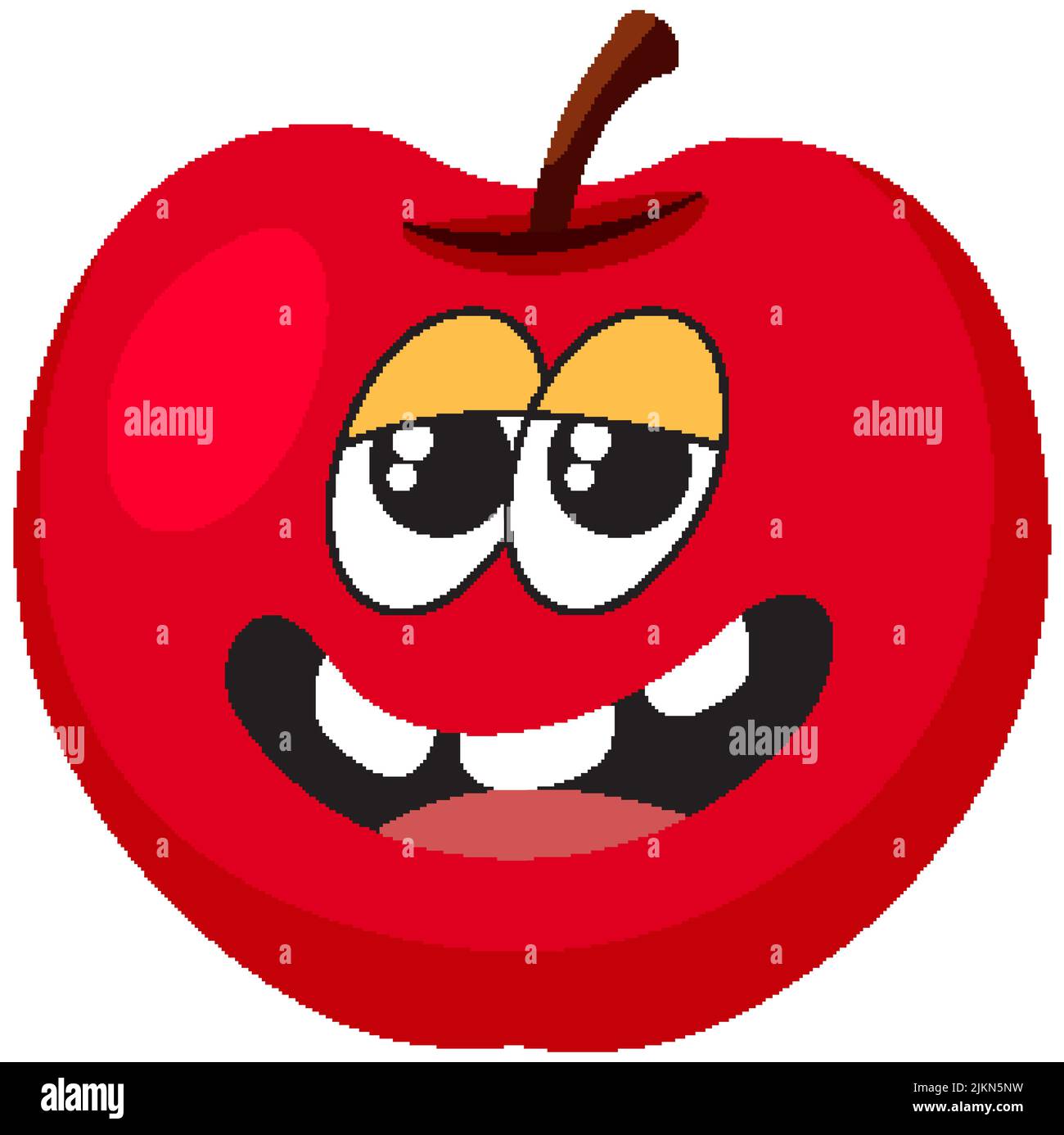 Red apple with facial expression illustration Stock Vector Image & Art ...