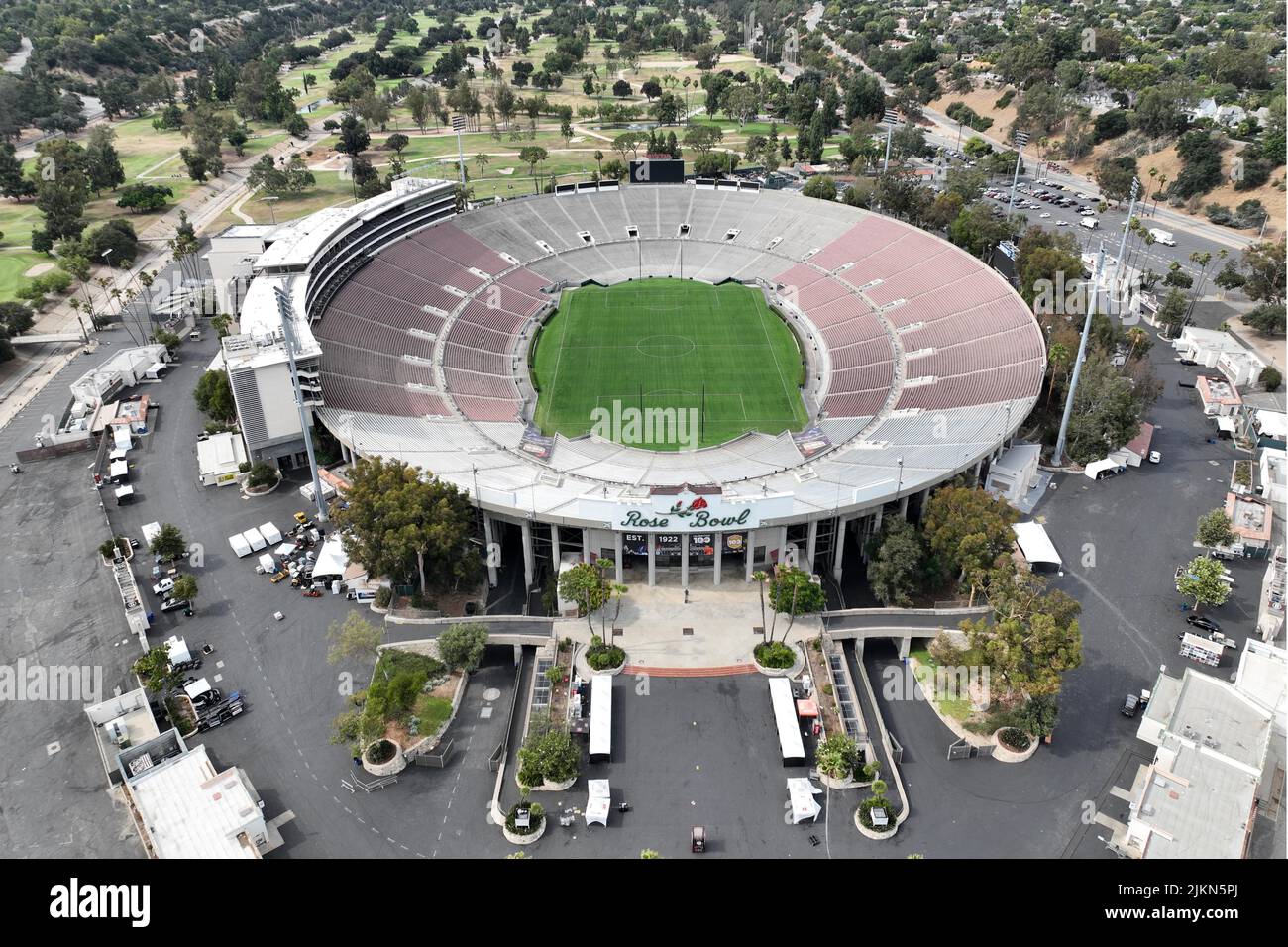 Pasadena, United States. 01st Aug, 2022. A general overall aerial view ...