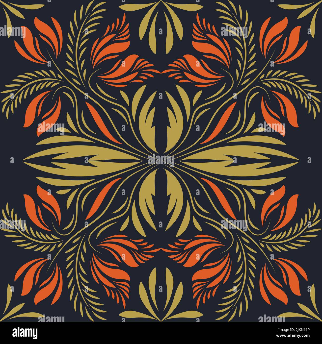Folk flowers print Floral pattern Ethnic art Stock Vector Image & Art ...