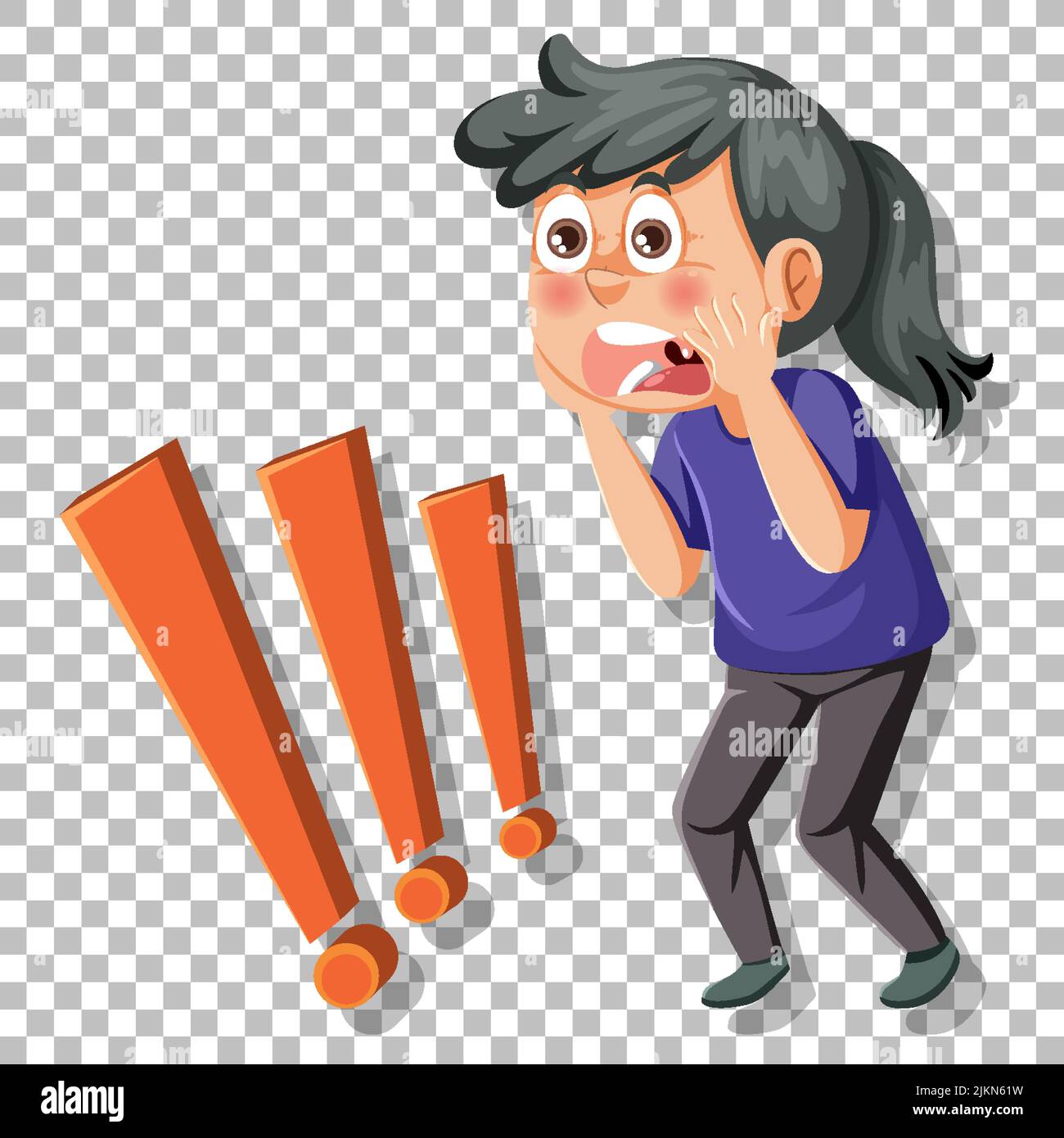 Shocked little girl Stock Vector Images - Alamy