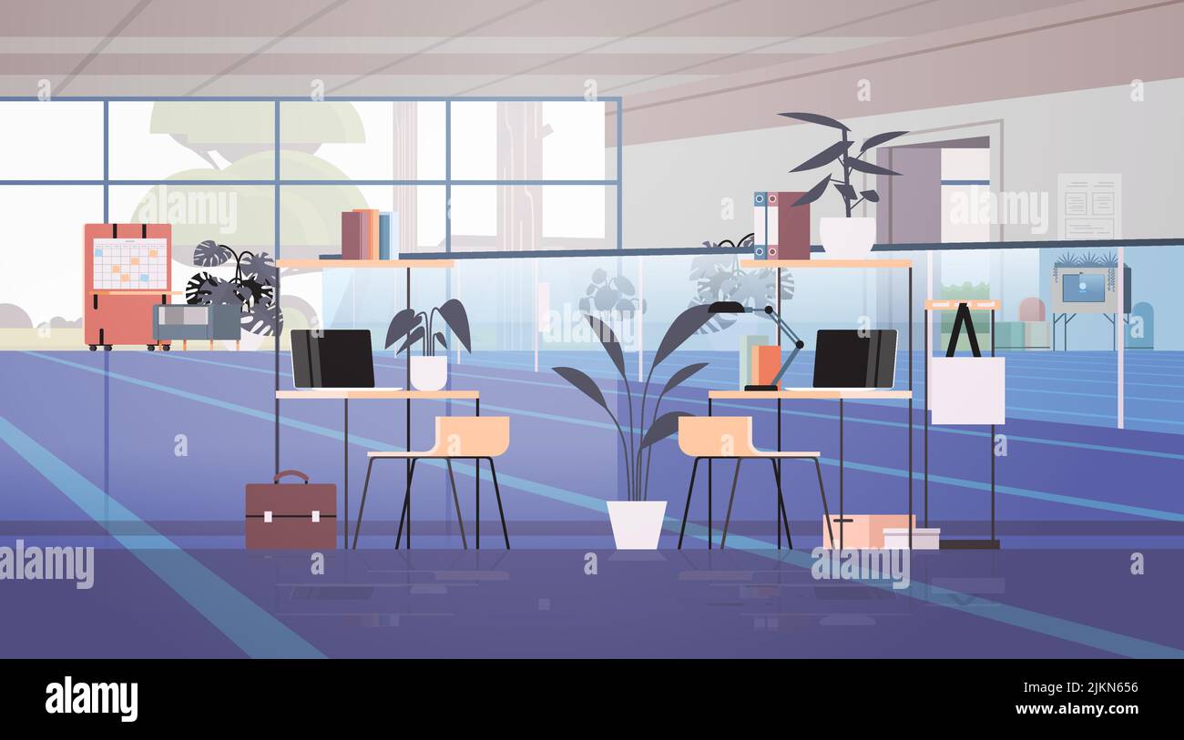 modern business center coworking area office interior empty no people ...