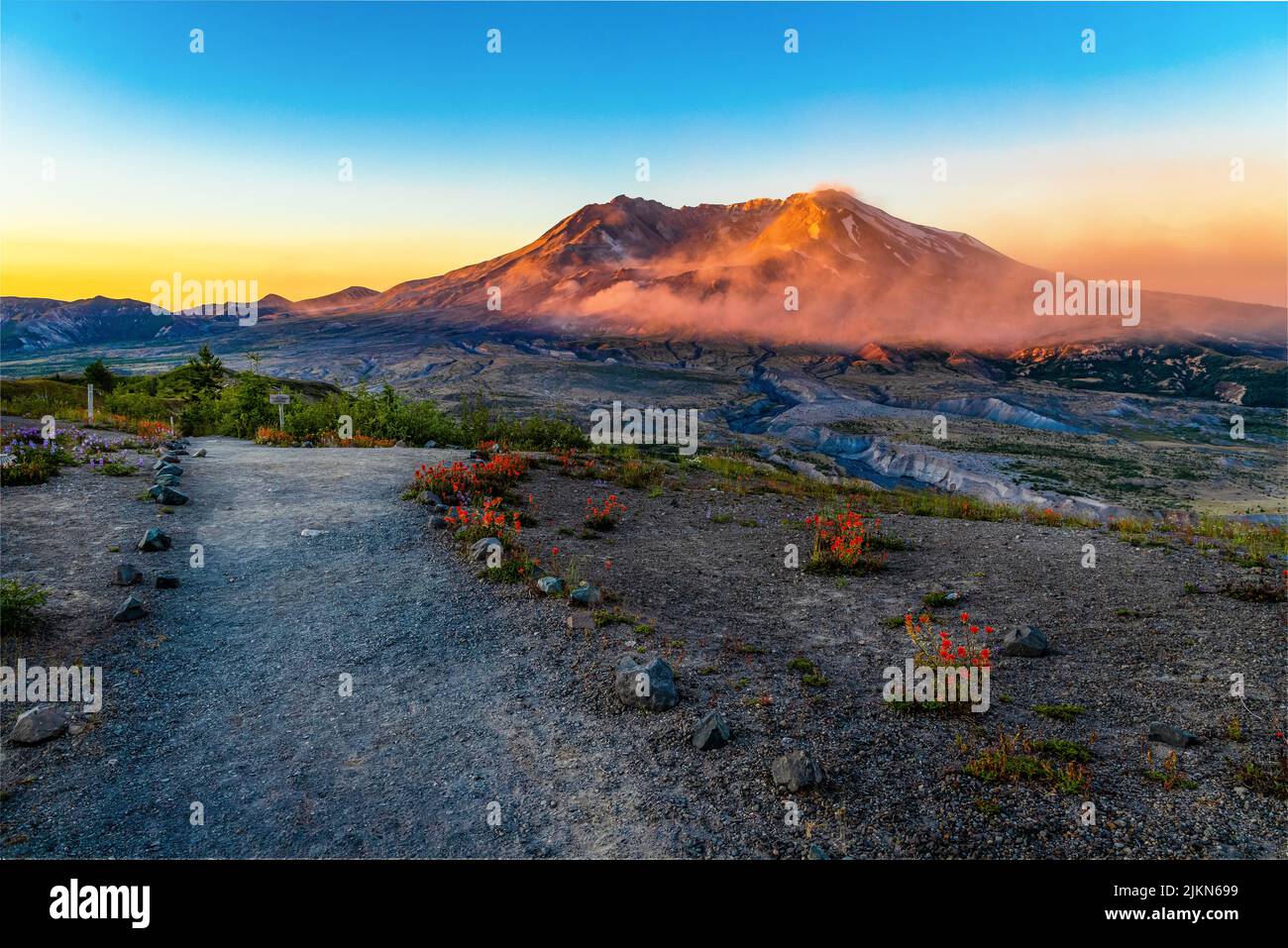 Early morning walking path at Mt ST Helen Stock Photo - Alamy