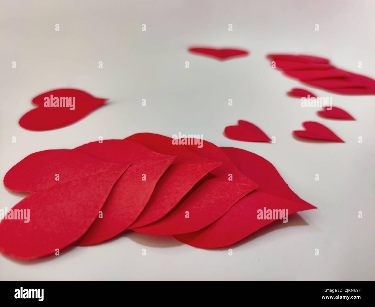cardboard hearts decorated and ready to make decoration for the day of ...
