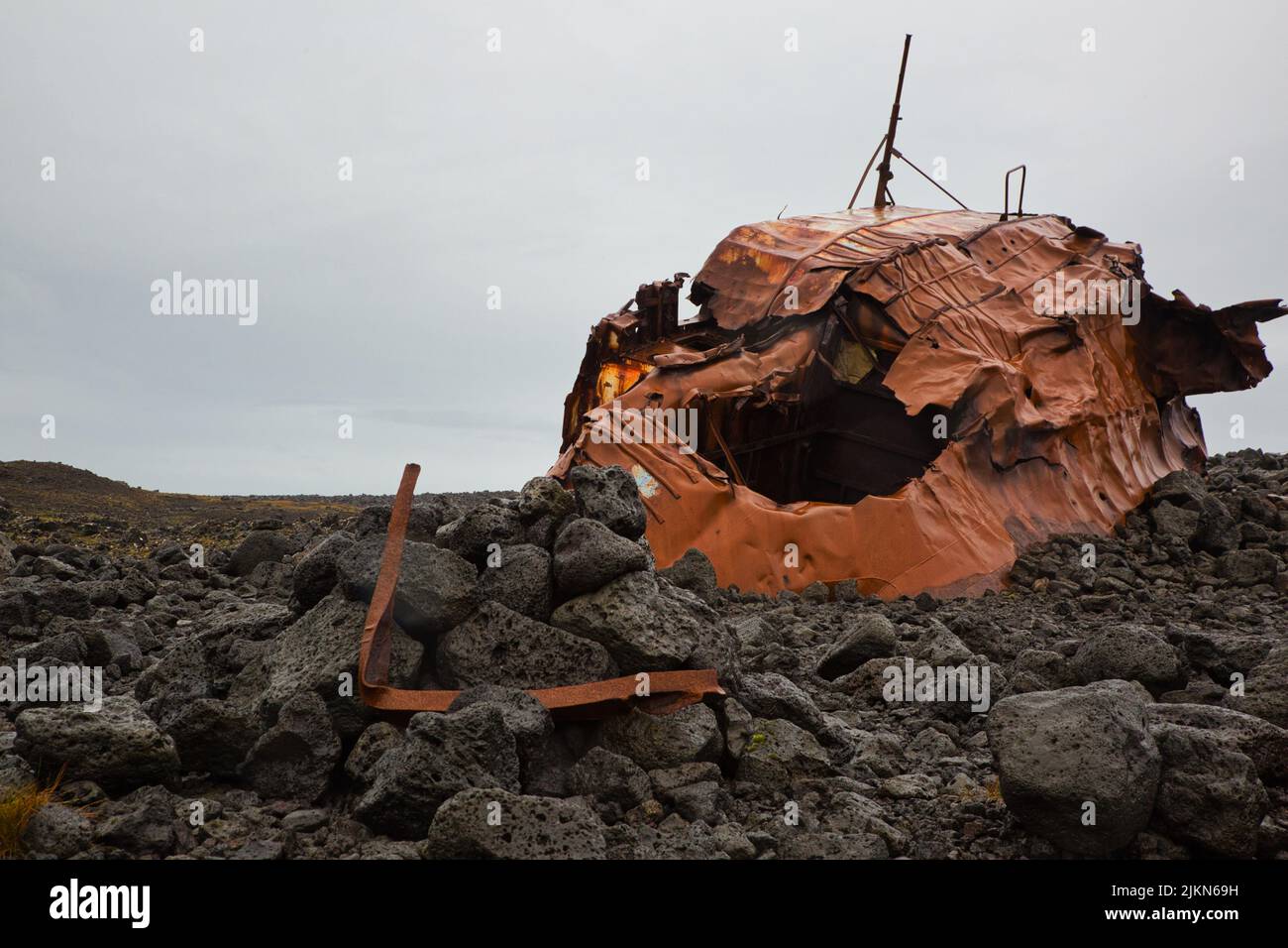 The remains of the Hrafn Sveinbjarnarson fishing boat shipwreck in ...