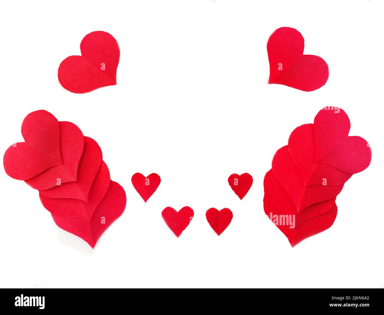 cardboard hearts decorated and ready to make decoration for the day of ...