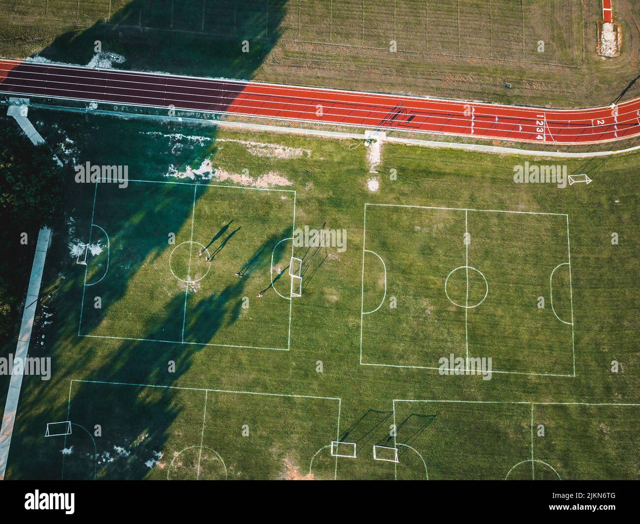 Aerial of football field hi-res stock photography and images - Alamy