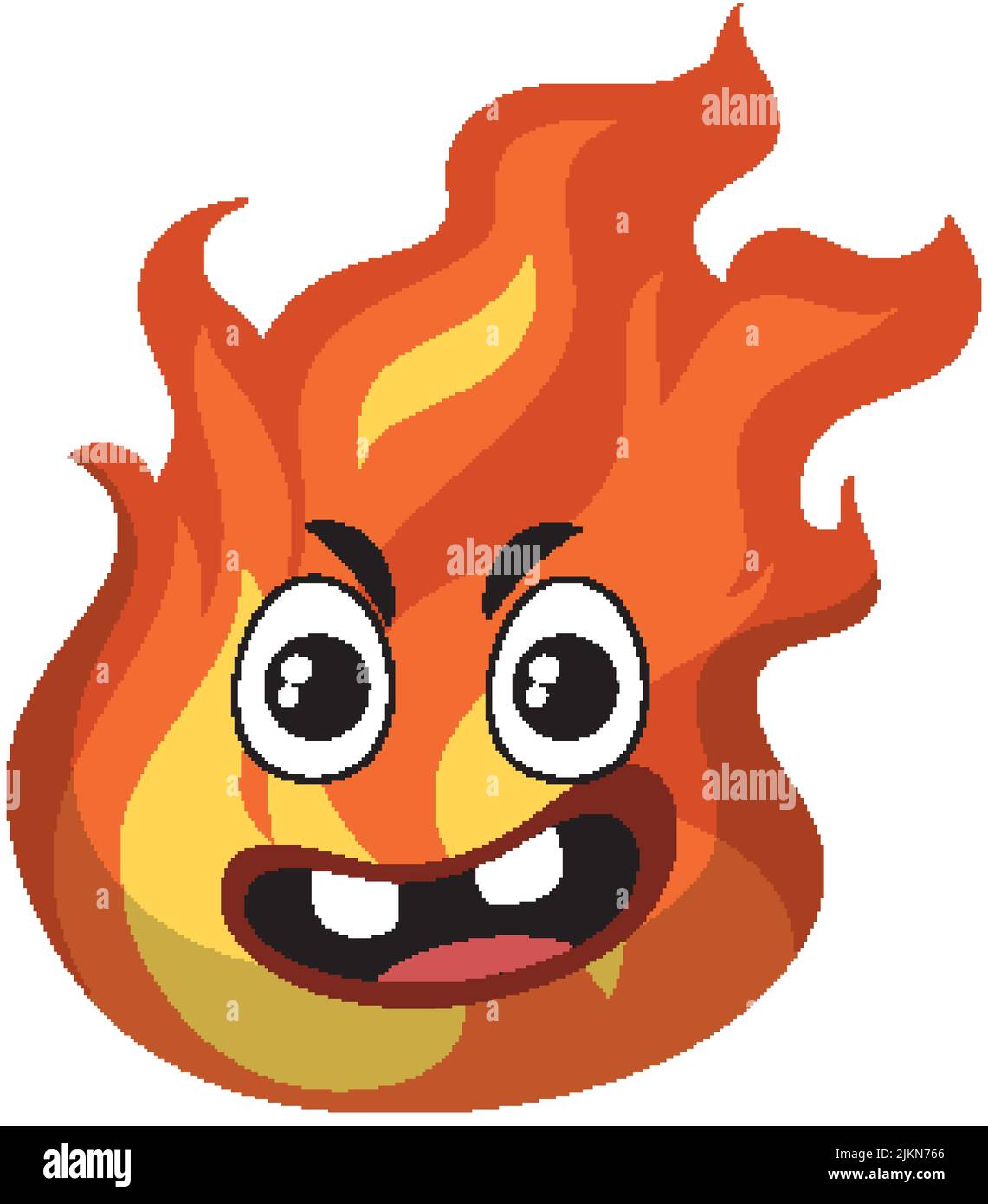 Cartoon fire with facial expression illustration Stock Vector Image ...