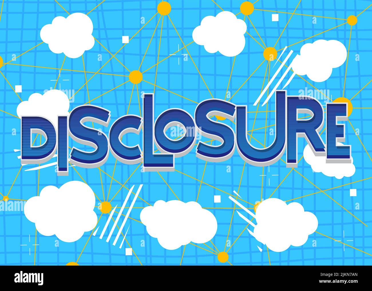 Disclosure. Word written with Children's font in cartoon style Stock ...