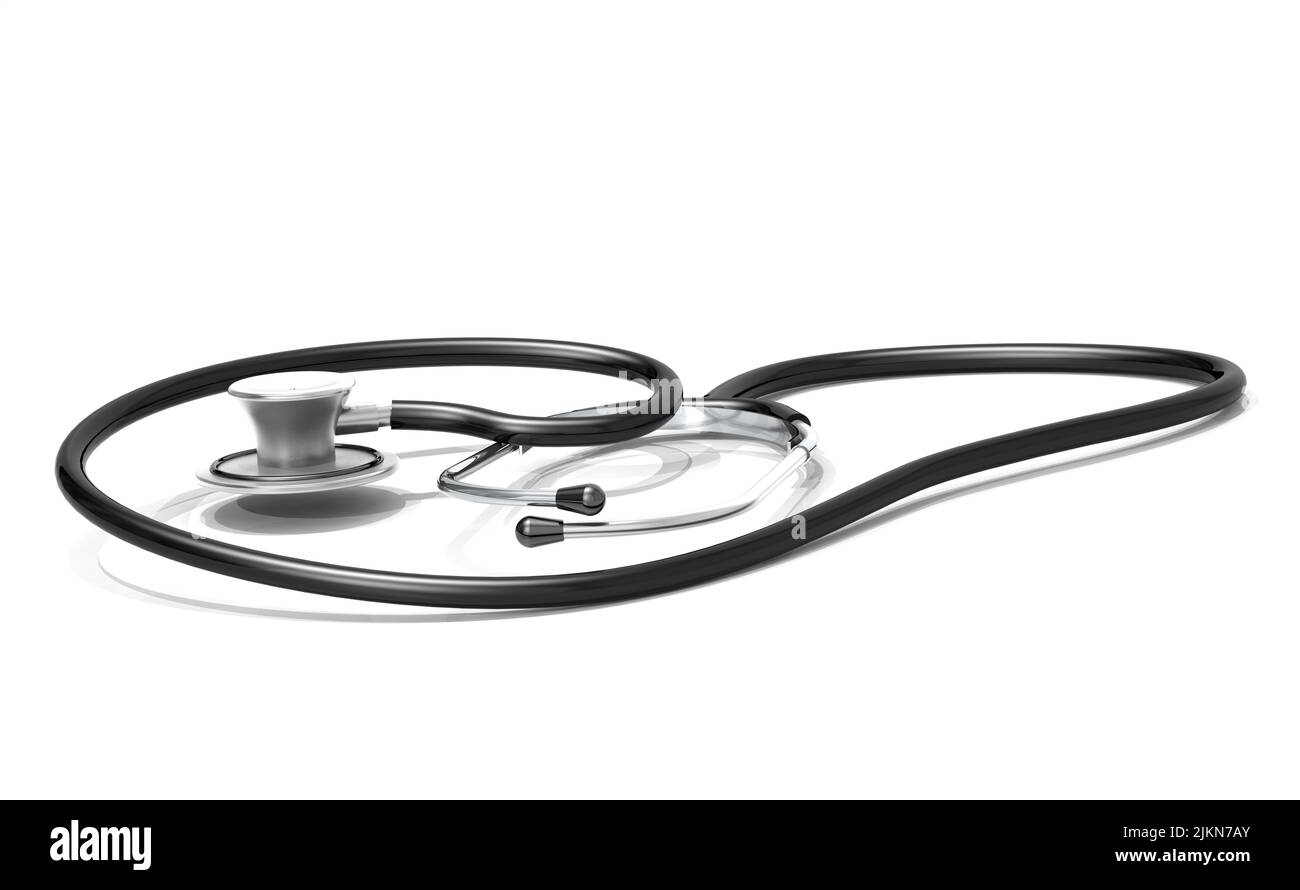 Medical stethoscope isolated on white background, 3d rendering Stock ...