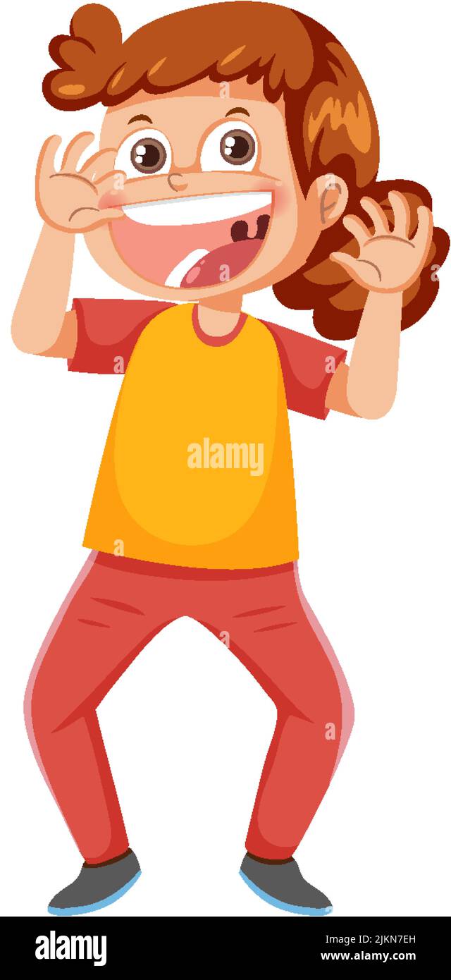 Naughty playful girl cartoon character illustration Stock Vector Image ...