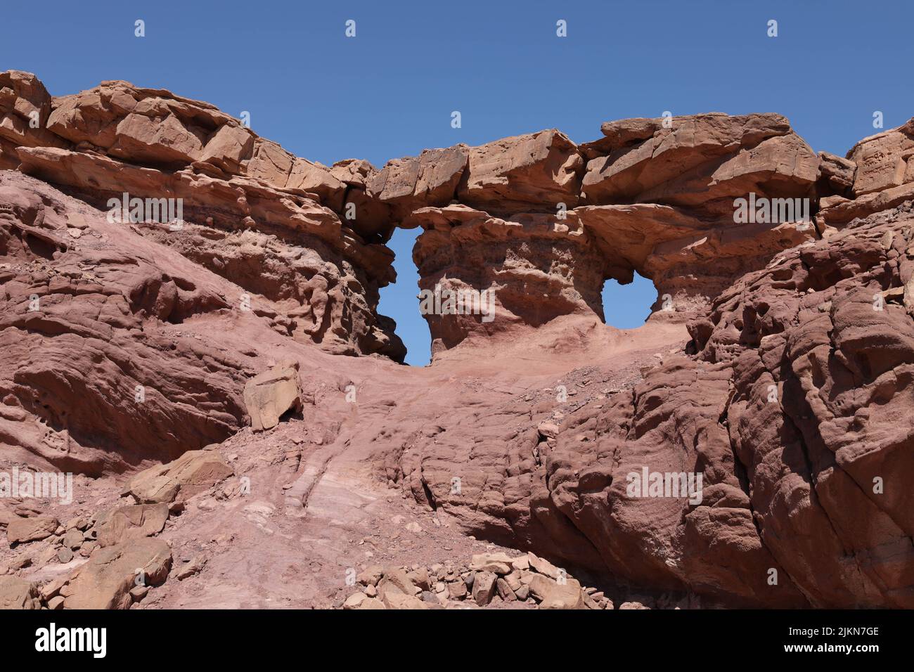 The view of the dry rocks against the blue sky. Sinai, Egypt Stock ...