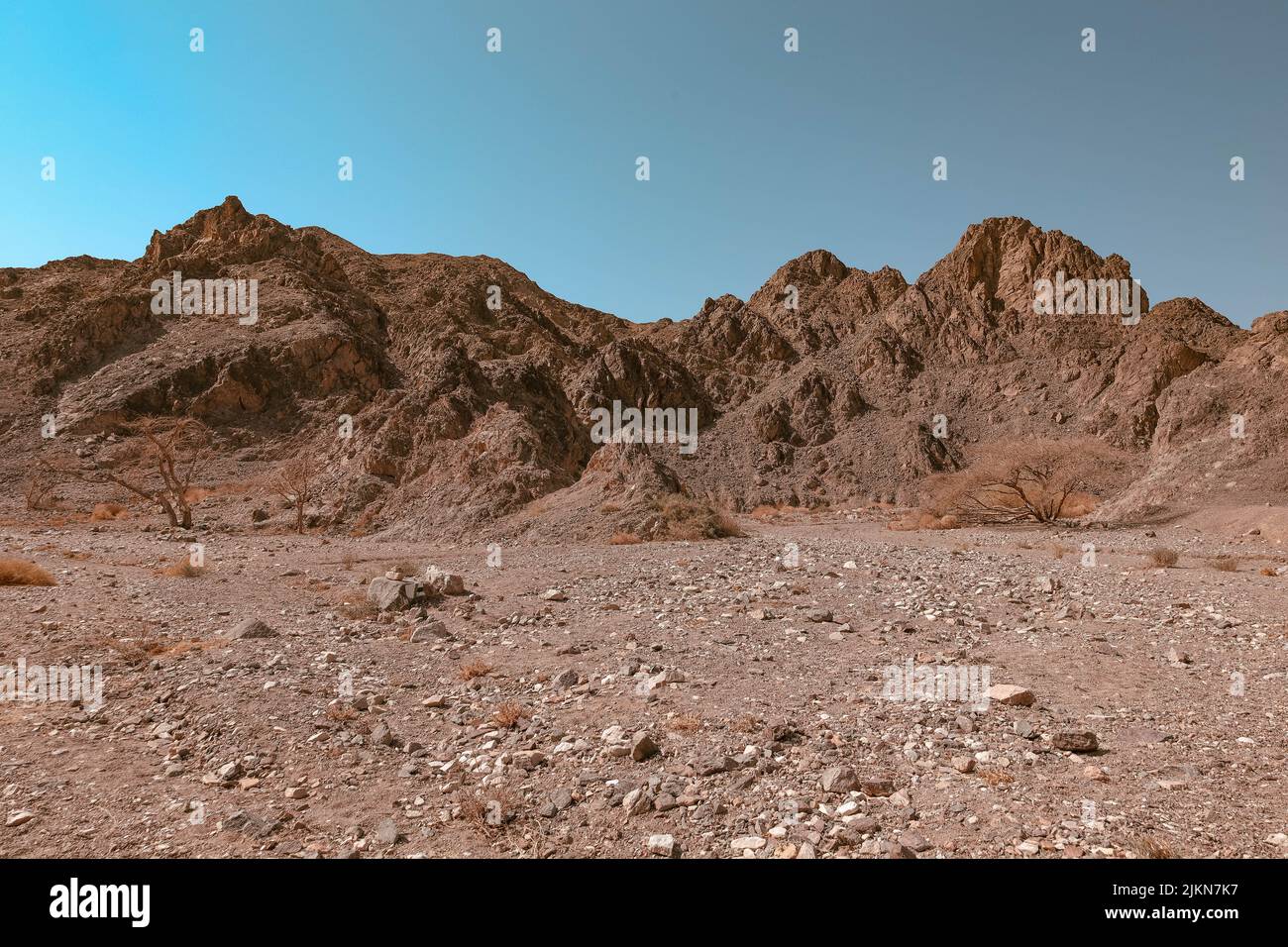 The view of the mountains range against blue sky. Sinai, Egypt Stock ...