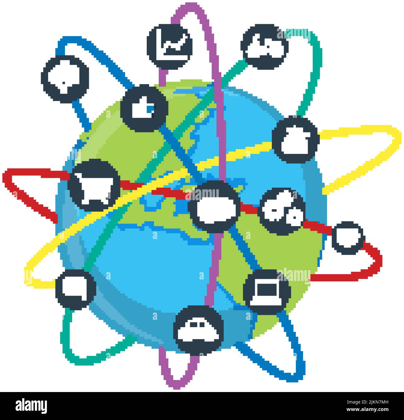 Social network and earth planet illustration Stock Vector Image & Art ...