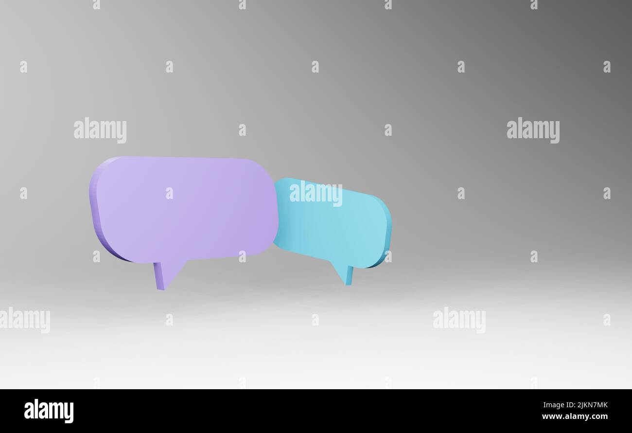 Illustration of a chat. Messages bubble design. 3d rendering Stock ...