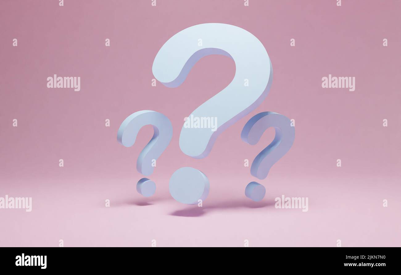 Question mark on rose background. 3d rendering Stock Photo - Alamy