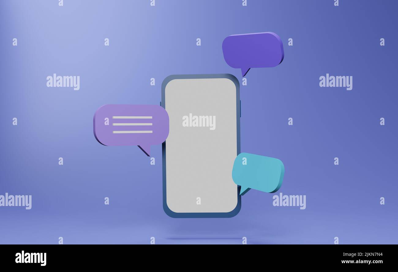 A phone with chat bubbles around it. Symbol of a conversation. Internet ...