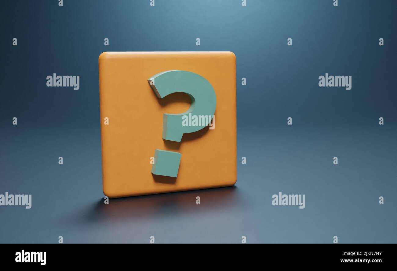 Question mark. Illustration of answer. Help concept. 3d rendering Stock ...