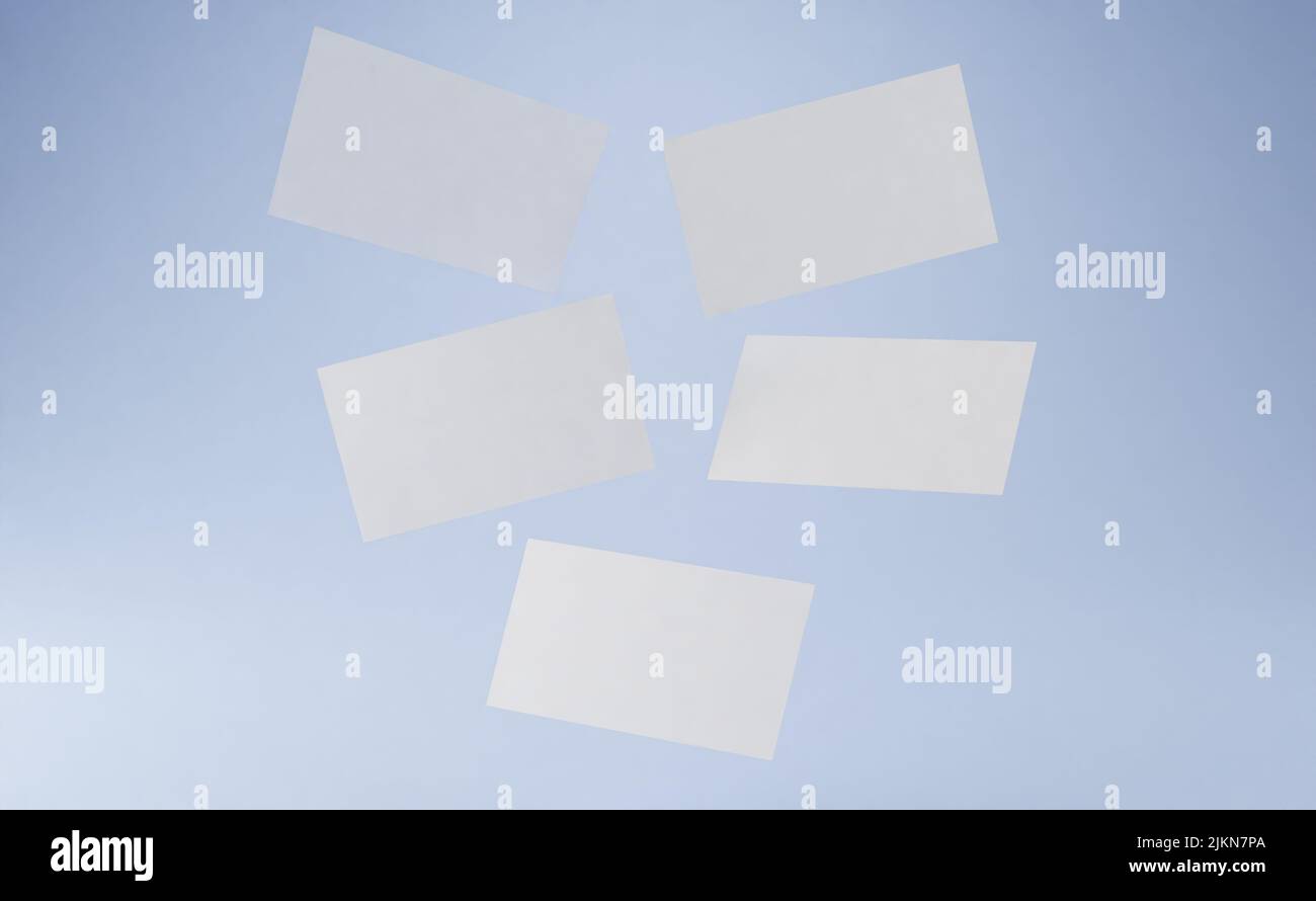 Multitude of business cards. 3d rendering of clean cards for the ...