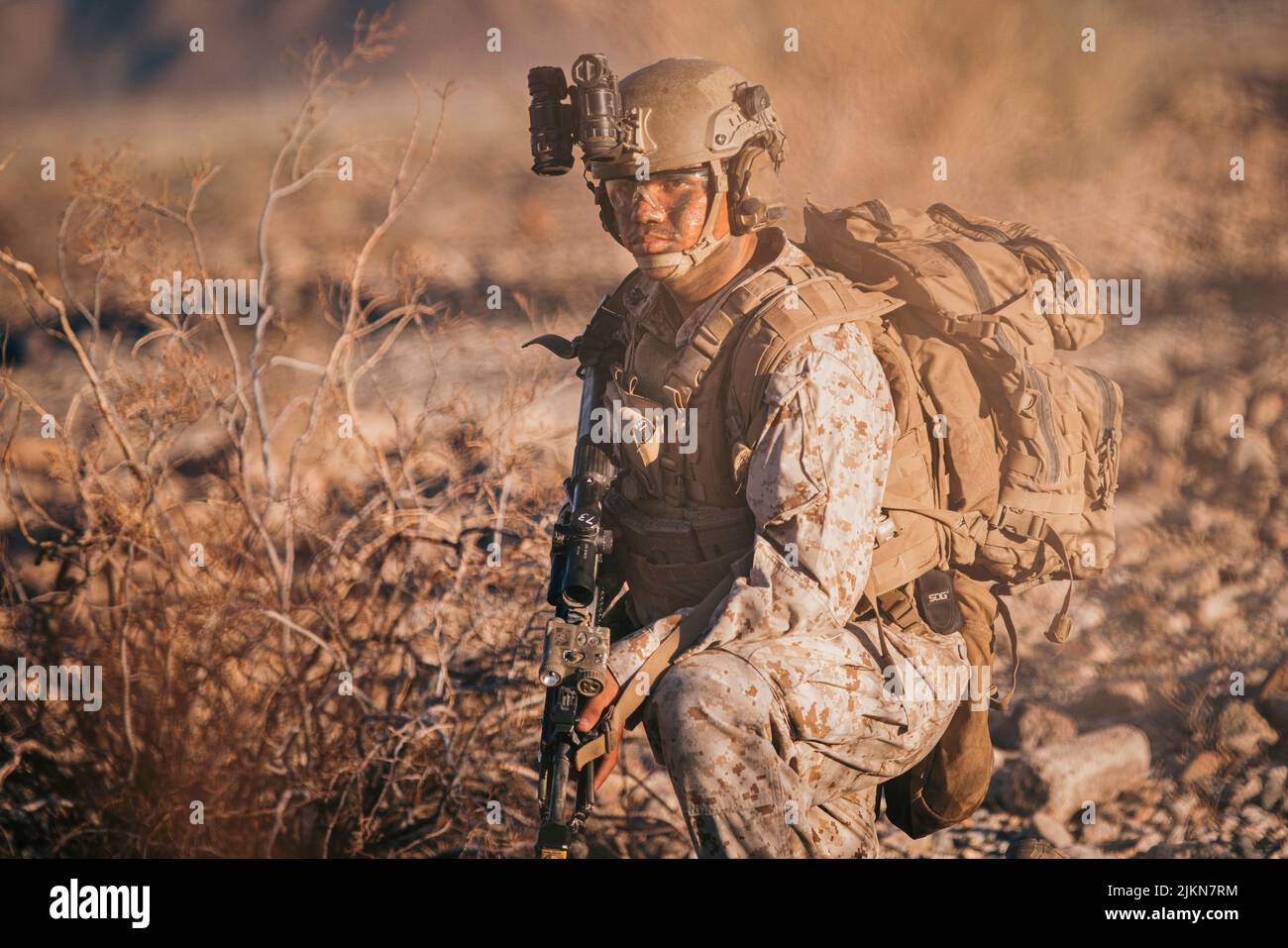 A U.S. Marine with Fox Company, Battalion Landing Team 2/4, 13th Marine ...