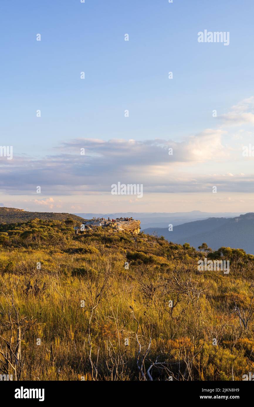 A beautiful view from a high point over mountain covered with green ...