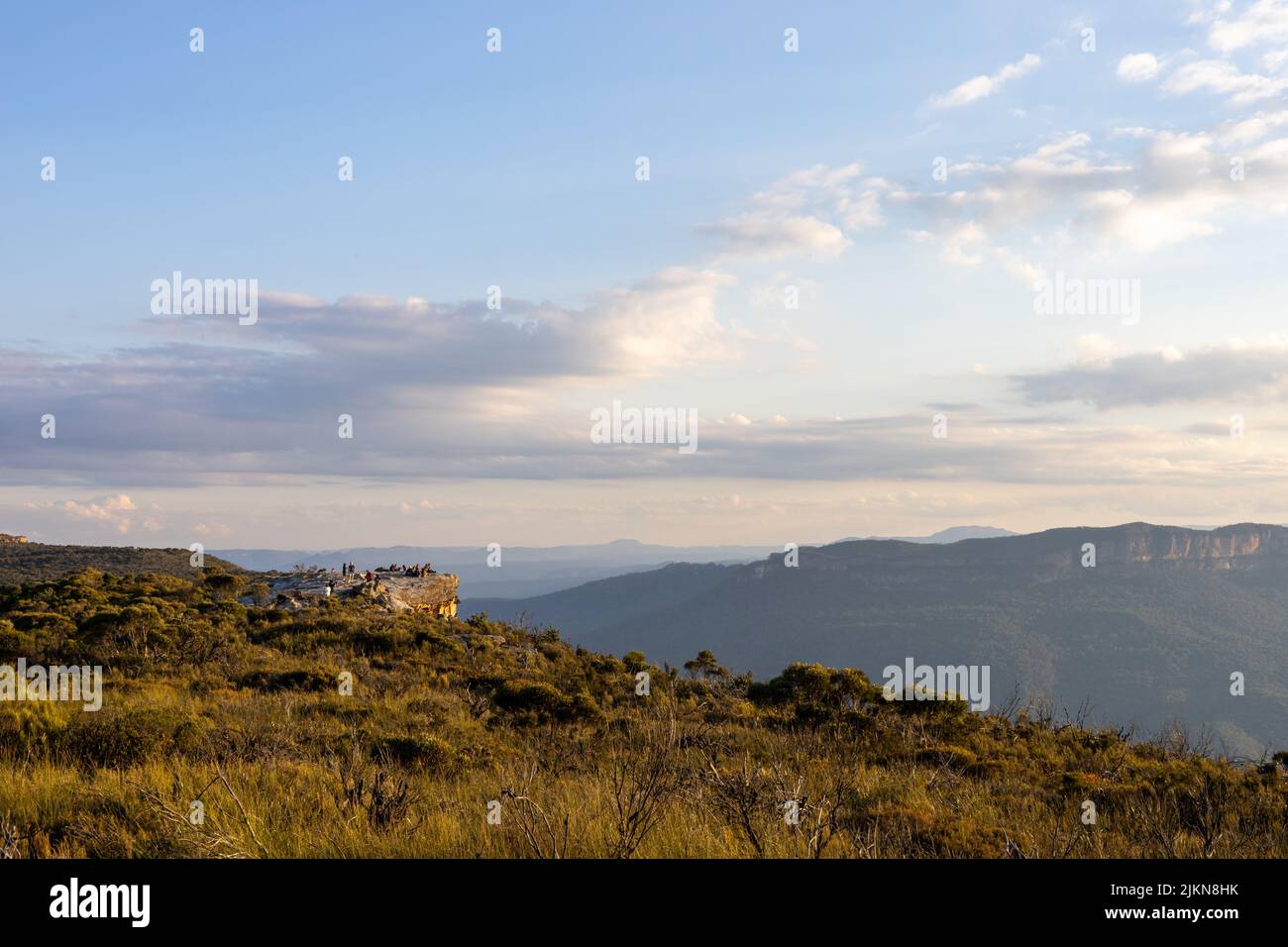 A beautiful view from a high point over mountain covered with green ...